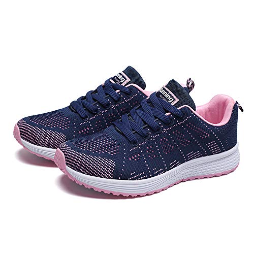 Walking Shoes for Women Women's Slip On Walking Shoes - Lightweight Breathable Mesh Casual SneakersB390 Dark Blue