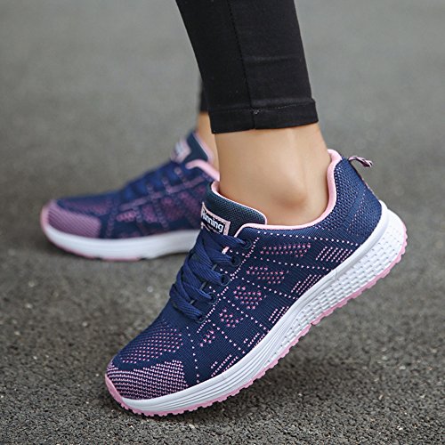 Walking Shoes for Women Women's Slip On Walking Shoes - Lightweight Breathable Mesh Casual SneakersB390 Dark Blue