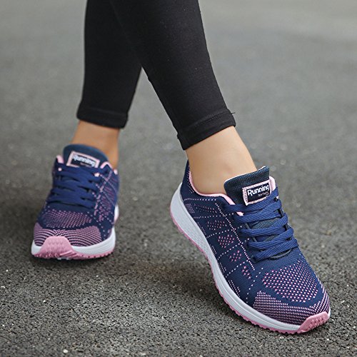 Walking Shoes for Women Women's Slip On Walking Shoes - Lightweight Breathable Mesh Casual SneakersB390 Dark Blue