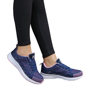 Walking Shoes for Women Women's Slip On Walking Shoes - Lightweight Breathable Mesh Casual SneakersB390 Dark Blue