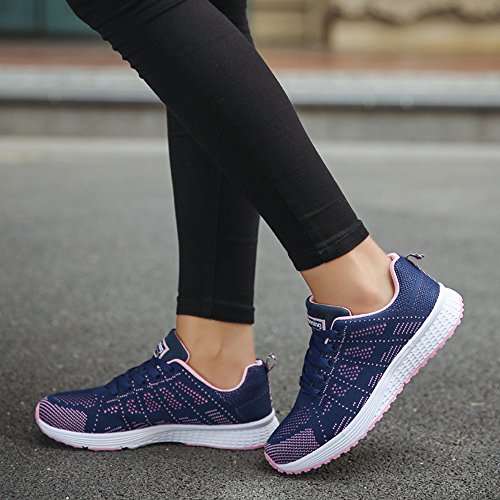 Walking Shoes for Women Women's Slip On Walking Shoes - Lightweight Breathable Mesh Casual SneakersB390 Dark Blue