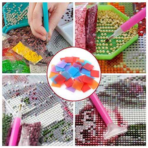 Cobee® Diamond Painting Glue Clay, 80 Pcs DIY Diamond Painting Wax with Organizer Box, Embroidery Cross Stitch Drilling Mud, Colorful Painting Clay Wax for Embroidery Accessories Painting Tool