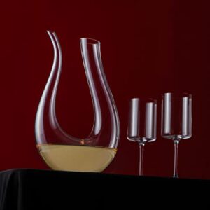 Wine Decanter – Hand-Blown Crystal Wine Carafe – Elegant Modern Pouring Vessel for Hosting Parties – Wine Aerator for Better Wine Experience (50 oz)