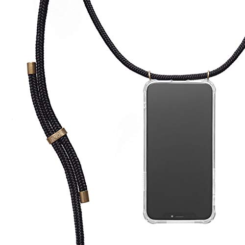 KNOK CASE Lanyard Crossbody Phone Compatible with iPhone 14 TPU case with Strap Mobile Neck Holder (Black)