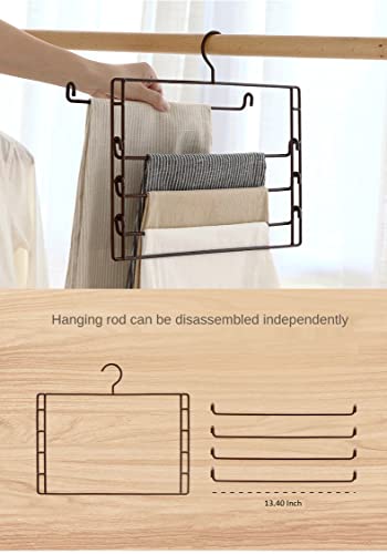 Pants Hangers Space Saving - Hangers for Clothes Hanger Organizer - Jean Hangers Pants Rack Scarf Hanger Closet Space Saving Scarf Organizer - Magic Pants Hangers Pants Organizer 2 Pack