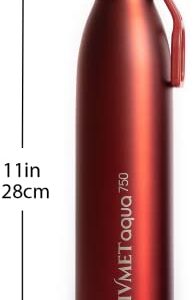 IVMET Aqua Stainless Steel Double Wall Vacuum Insulated Drinking Bottle Flask thermos Hydro Metal reusable Canteen for Sport School Fitness Outdoor (Ruby Red, 25 oz/750 ml)