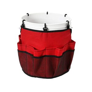 Household Essentials Bucket Caddy with Trim, Red and Black