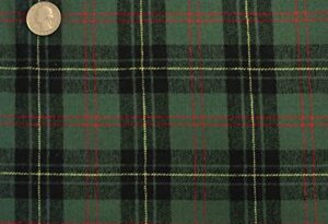 richlin fabrics 3 yard pack, 56" yarn dyed flannel plaid, green, 100% cotton