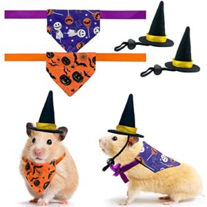 cooshou halloween guinea pigs wizard hat bandanas costume rabbit triangular scarf black orange pumpkin spider bat devil for small animals bunny sugar glider holiday party s