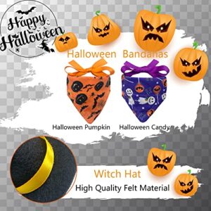 CooShou Halloween Guinea Pigs Wizard Hat Bandanas Costume Rabbit Triangular Scarf Black Orange Pumpkin Spider Bat Devil for Small Animals Bunny Sugar Glider Holiday Party S