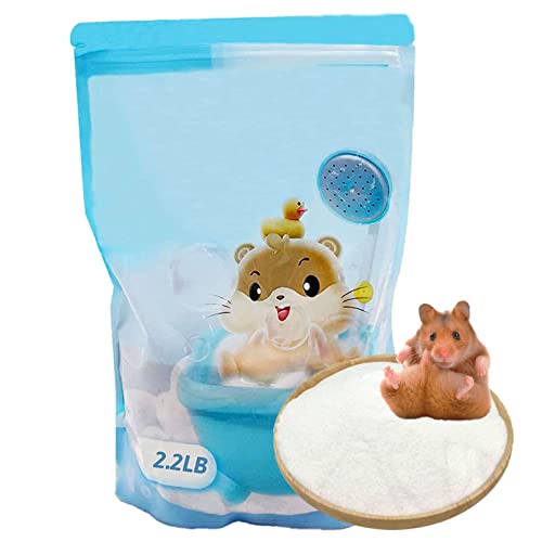 Hamiledyi Hamster Sand Bath Small Animals Sand Clean The Dust Gerbils Bathing Sand for Dwarf Syrian Hamsters Chinchilla Guinea Pigs Rats Lemming Mice Degus or Other Small Pets 2.2lb Fine Sand