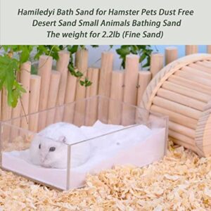 Hamiledyi Hamster Sand Bath Small Animals Sand Clean The Dust Gerbils Bathing Sand for Dwarf Syrian Hamsters Chinchilla Guinea Pigs Rats Lemming Mice Degus or Other Small Pets 2.2lb Fine Sand