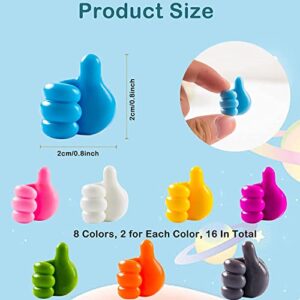 DICTAMNI 20Pcs Silicone Thumb Wall Hooks - Creative Self-Adhesive Holders for Cables, Earphones, Plugs & Keys - Multifunctional Cable Clips & Hangers for Easy Storage