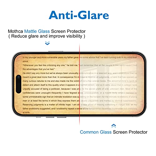 Mothca Matte Glass Screen Protector for iPhone 14 Pro Max Anti-Glare & Anti-Fingerprint Tempered Glass Clear Film Full Screen Case Friendly Bubble Free for iPhone14 Pro Max 6.7inch 2022 Smooth as Silk