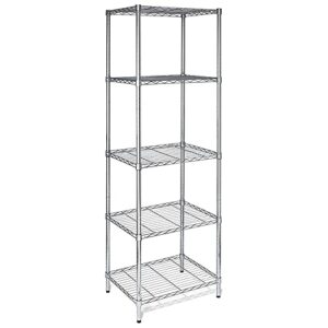 kcelarec heavy duty 5 tier wire shelving unit 5 shelves storage rack thicken steel tube, nsf certified, chrome