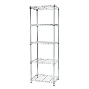 Kcelarec Heavy Duty 5 Tier Wire Shelving Unit 5 Shelves Storage Rack Thicken Steel Tube, NSF Certified, Chrome