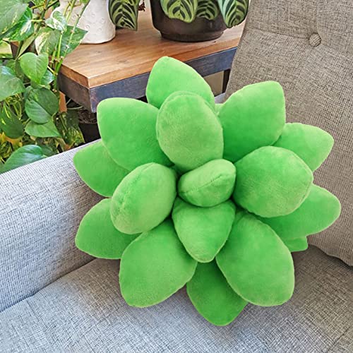 3D Succulents Cactus Pillow, Decorative Green Throw Pillows for Bed, Cute Pillows Succulent Pillow Plant Pillow for Bedroom Aesthetic Pillows Home Décor Gift for Garden Green Lovers 9.8 inches(b)