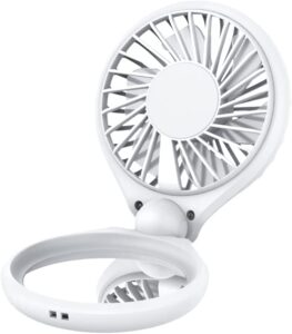 trafikin portable mini fan， handheld fan personal usb table desk fan with makeup mirror