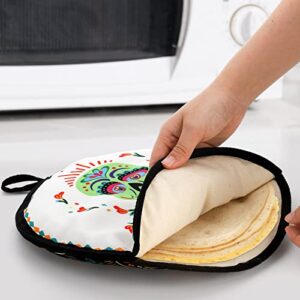 Hiceeden 3 Pack 12" Tortilla Warmer Pouch, Insulated Cloth Food Warmer Two Sides Keep Warm for Corn, Flour Taco, Mexican Party, Microwave Safe