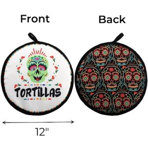 Hiceeden 3 Pack 12" Tortilla Warmer Pouch, Insulated Cloth Food Warmer Two Sides Keep Warm for Corn, Flour Taco, Mexican Party, Microwave Safe