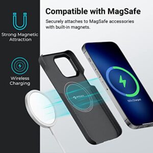 PITAKA Case for iPhone 14 Pro Compatible with MagSafe, Slim & Light iPhone 14 Pro Case 6.1-inch with a Case-Less Touch Feeling, 600D Aramid Fiber Made [MagEZ Case 3 - Black/Grey(Twill)]