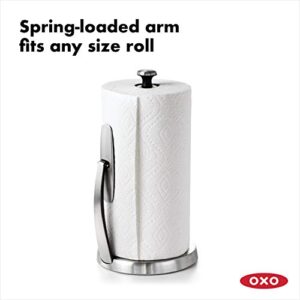 OXO Good Grips Stainless Steel Soap Dispensing Sponge Holder - Clear, One Size & Good Grips SimplyTear Paper Towel Holder - Stainless Steel