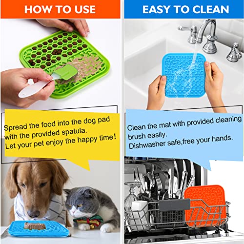 3 Pack Lick Mat for Dogs and Cats, Dog Slow Feeder Dowl Mat for Bathing Grooming Nailing Trimming, Food-Grade, Non-Toxic Dog Feeding Mat, Licking Pad for Dogs Cats