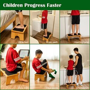 StrongTek Versatile Wooden Step Stool, Easy-to-Assemble, 7.5" High Single Step Stool, Perfect for Bed, Kitchen, Bathroom, Adults & Kids, Heavy-Duty 320lbs Capacity Foot Stool with Non-Slip Safety