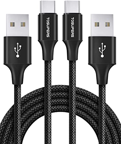 [10ft, 2-Pack] USB C Cable Fast Charging, Long USB A to Type C Charger Cable Braided for Samsung Galaxy A10e A03s A13 A32 A50 A51 A52 A53 A71 Note 20 10 9, S22 S21 S20 Ultra S10 S10e S9, LG G8 Moto G9