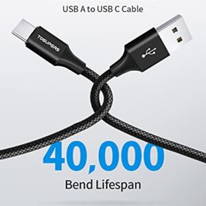 [10ft, 2-Pack] USB C Cable Fast Charging, Long USB A to Type C Charger Cable Braided for Samsung Galaxy A10e A03s A13 A32 A50 A51 A52 A53 A71 Note 20 10 9, S22 S21 S20 Ultra S10 S10e S9, LG G8 Moto G9