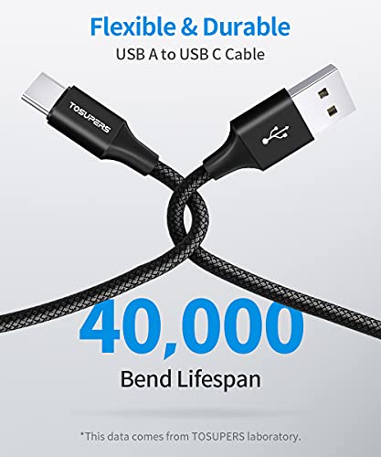 [10ft, 2-Pack] USB C Cable Fast Charging, Long USB A to Type C Charger Cable Braided for Samsung Galaxy A10e A03s A13 A32 A50 A51 A52 A53 A71 Note 20 10 9, S22 S21 S20 Ultra S10 S10e S9, LG G8 Moto G9