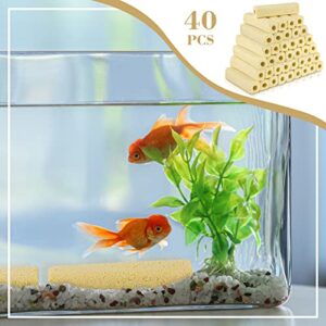 40 Pcs 6.1 Inch Large Aquarium Filter Media Aquarium Bio Media Blocks Fish Tank Ceramic Block for Sump Canister Filter, Trickle Filter, Aquaculture and Koi Ponds