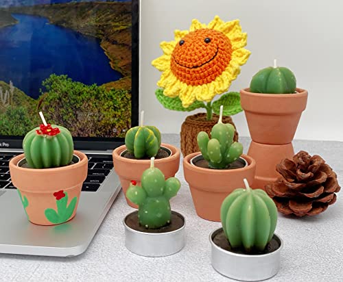 18pcs Cactus Tealight Candles Tea Party Decorations Succulent Baby Shower Fiesta Party Favors Home Decor Plant Gifts T Light Candles in Bulk