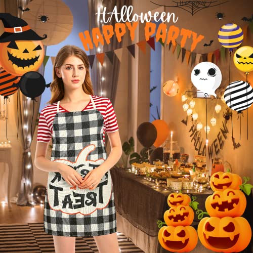 Crethinkaty 1 Pieces Halloween Aprons,Halloween Kitchen Baking Aprons,Halloween Party Apron, Waterproof Apron Chefs Pinafore Apron Cooking BBQ （Style 2）