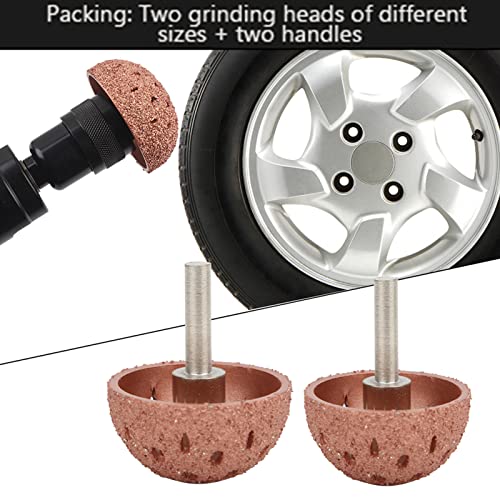 Bowl Type Tire Buffing Wheel, 1.65" & 2.15" Grinding Head Tungsten Steel Buffing Wheel for Pneumatic Tire Repair, Furniture Polish, Rust Paint Removal Tools(2Pcs)