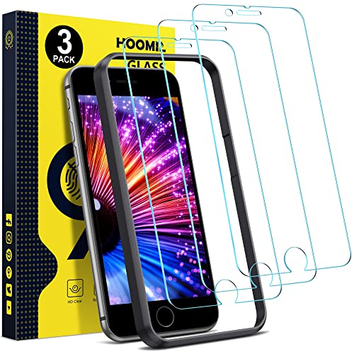 HOOMIL 3-Pack Screen Protector for iPhone 8/iPhone 7/iPhone SE 2020/iPhone SE 2022, 4.7-Inch, 9H Tempered Glass, with Easy Installation Tool, Bubble Free, HD Clear