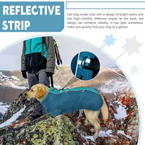 Bonaweite Warm Dog Coat, Waterproof Dog Winter Jacket for Large Medium Small Dogs, Dog Fleece Vest Dog Snowsuit Dog Cold Weather Coat, Doggy Sweater Hoddies Apparel Dog Coat with Harness Built in