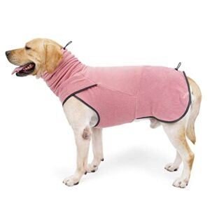 heywean dog fleece sweater soft thickening warm pet shirt winter dog coat pullover design and sleeveless cloth for puppy (pink, s)