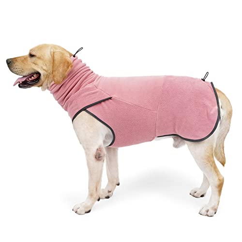 HEYWEAN Dog Fleece Sweater Soft Thickening Warm Pet Shirt Winter Dog Coat Pullover Design and Sleeveless Cloth for Puppy (Pink, S)