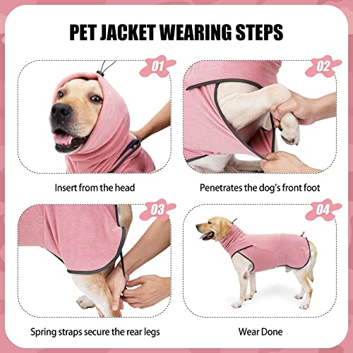 HEYWEAN Dog Fleece Sweater Soft Thickening Warm Pet Shirt Winter Dog Coat Pullover Design and Sleeveless Cloth for Puppy (Pink, S)