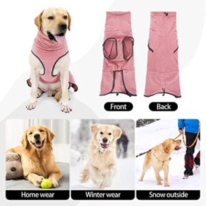 HEYWEAN Dog Fleece Sweater Soft Thickening Warm Pet Shirt Winter Dog Coat Pullover Design and Sleeveless Cloth for Puppy (Pink, S)