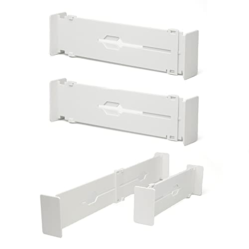 Adjustable Drawer Dividers 2 Pack - Dresser Drawer Organizers - Expandable Clothes Drawer Organization - Drawer Separators for Kitchen, Bathroom, Bedroom or Office - Extensive Expansion(12"-22")