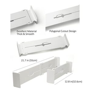 Adjustable Drawer Dividers 2 Pack - Dresser Drawer Organizers - Expandable Clothes Drawer Organization - Drawer Separators for Kitchen, Bathroom, Bedroom or Office - Extensive Expansion(12"-22")