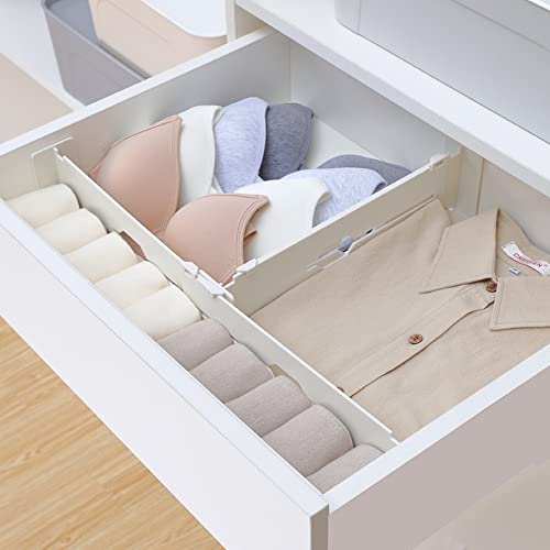 Adjustable Drawer Dividers 2 Pack - Dresser Drawer Organizers - Expandable Clothes Drawer Organization - Drawer Separators for Kitchen, Bathroom, Bedroom or Office - Extensive Expansion(12"-22")