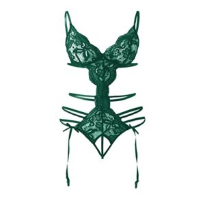 Sexy Sleepwear for Women, Lingerie, Plus Size Lingerie for Women, Womens Lingerie Lace Chemise Sleepwear Babydoll Bodysuit Teddy Lingerie Green