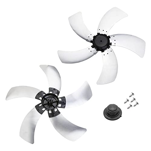 YOOJIA Plastic Silent Fan Blade Universal Fan Blade with Nut Cover Replacement for Standing Pedestal Fan Table Fanner Silver #2 18 Inch