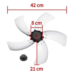 YOOJIA Plastic Silent Fan Blade Universal Fan Blade with Nut Cover Replacement for Standing Pedestal Fan Table Fanner Silver #2 18 Inch