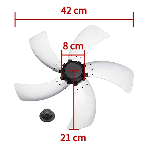 YOOJIA Plastic Silent Fan Blade Universal Fan Blade with Nut Cover Replacement for Standing Pedestal Fan Table Fanner Silver #2 18 Inch