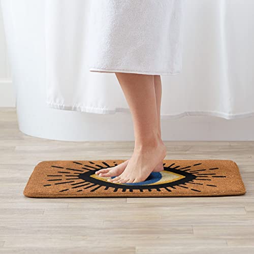 Boho Bathroom Rugs Evil Eye Bath Mat Funny Area Rug Non Slip Super Absorbent Resist Dirt Floor Mats Carpets for Bathroom Kitchen Bedroom Indoor Home Decor 20x32 inch