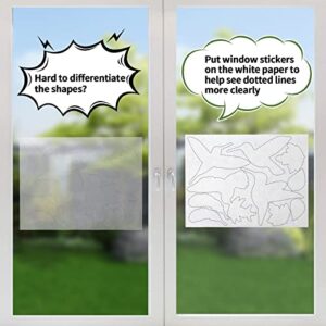 36 Pieces Window Decals for Bird Strikes, Window Clings Prevent Birds from Hitting Windows Suncatcher Stickers（Bird, Butterfly, Feather, Leaf)